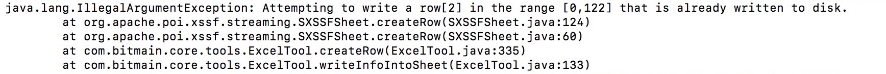  SXSSF Attempting To Write A Row In The Range 0 that Is Already Written To Disk 